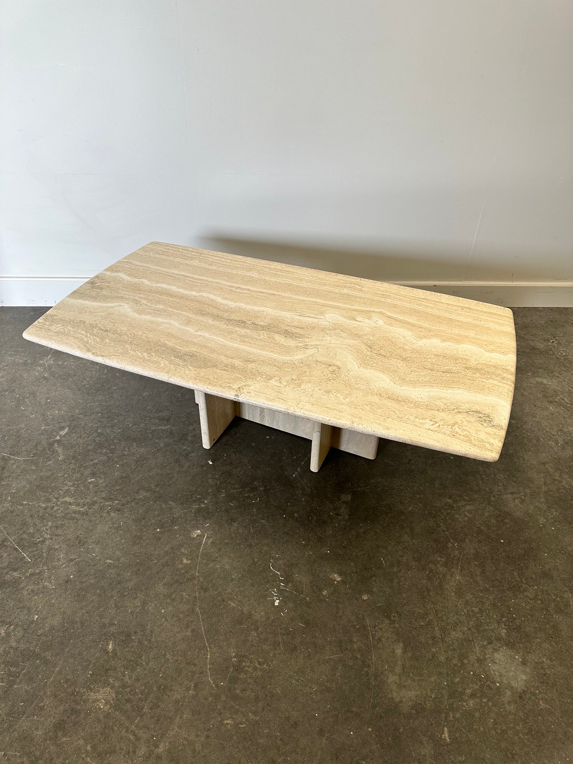 Vintage Travertine Marble Coffee Table France 1980s. - Etsy