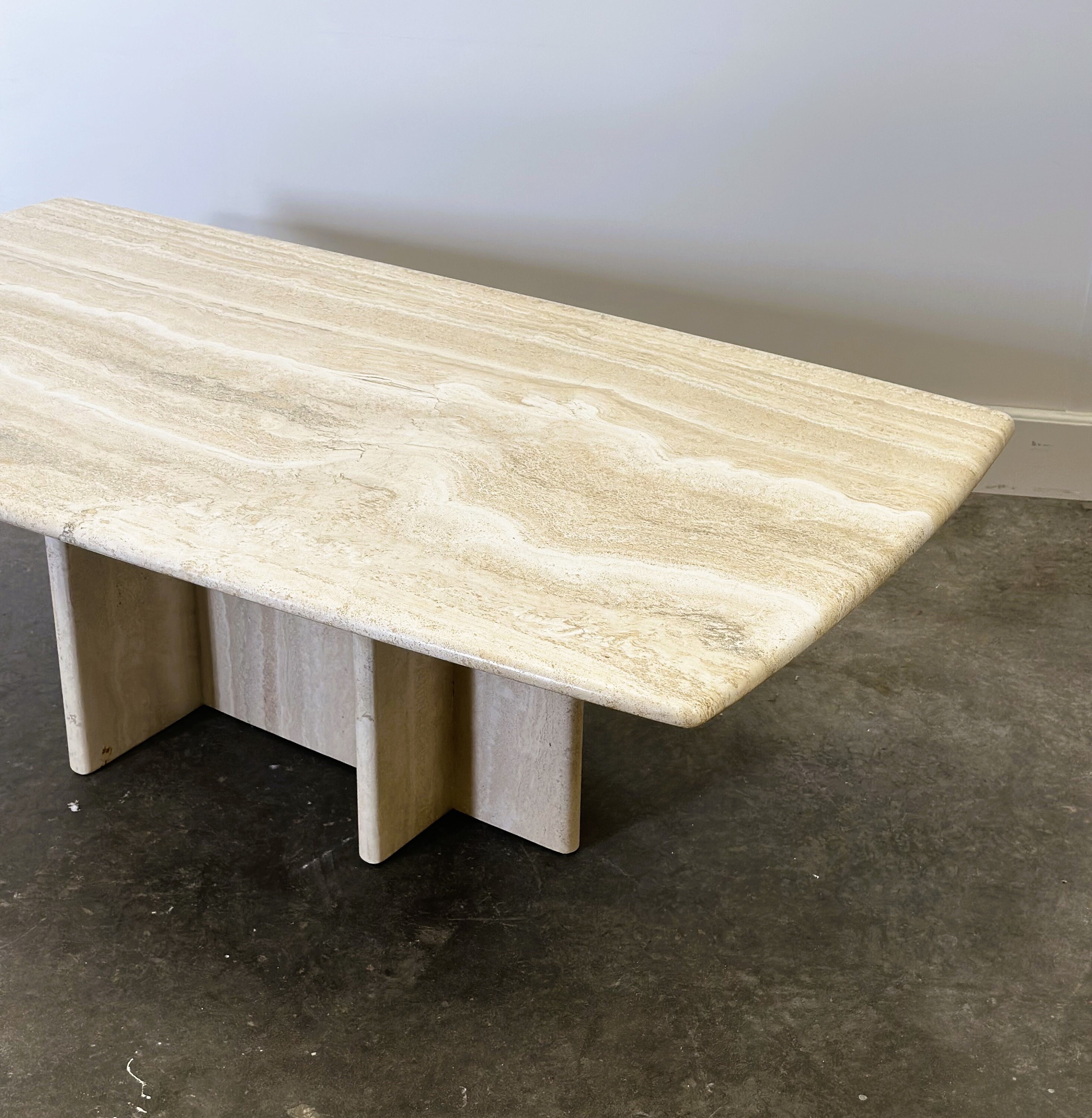 Vintage Travertine Marble Coffee Table, France 1980s. - Etsy