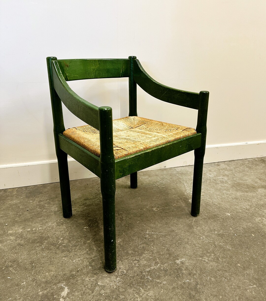 Green Carimate Chair by Vico Magistretti, Italy 1960s - Etsy