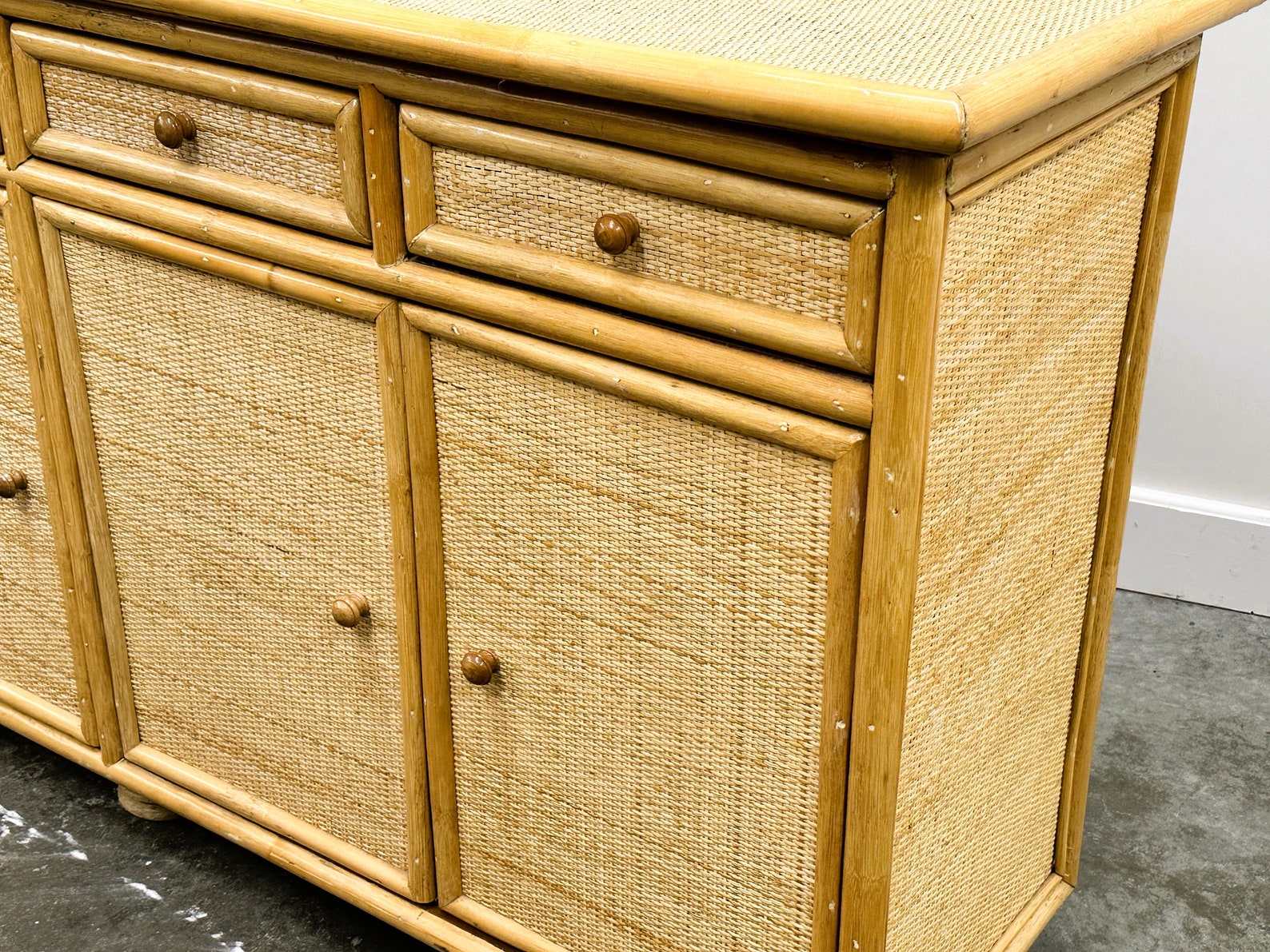 Natural Vintage Bamboo and Rattan Sideboard, Italy 970s. - Etsy