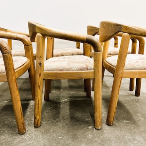 Set of Six Rainer Daumiller Pine Wood Arm Chairs, 1970s. - Etsy