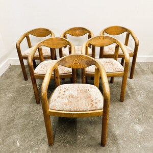 Set of Six Rainer Daumiller Pine Wood Arm Chairs, 1970s. - Etsy