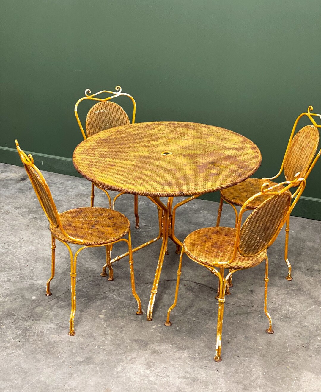 Weathered French Vintage Garden Set in the Manner of Mategot, 1930s ...