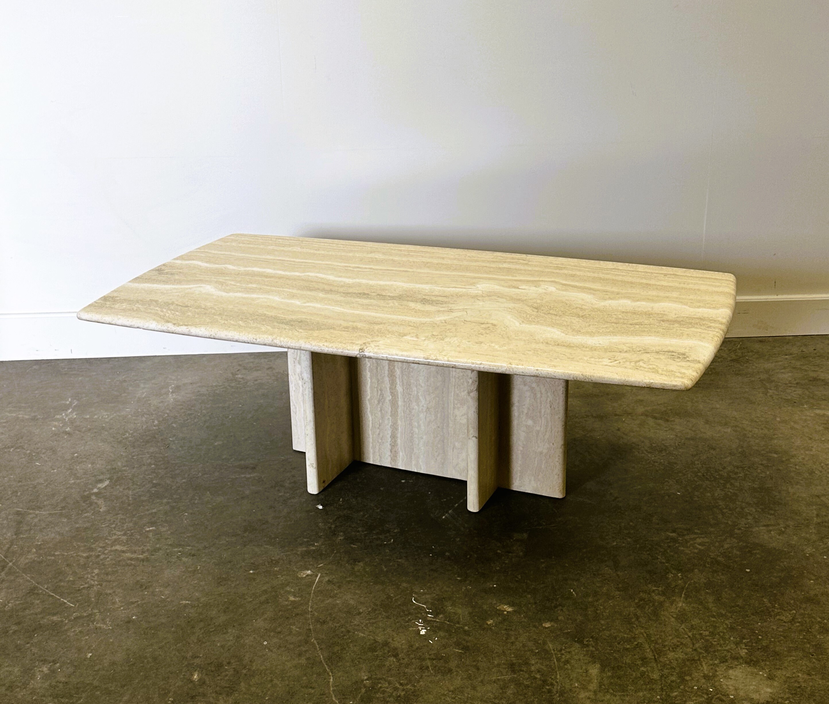 Vintage Travertine Marble Coffee Table, France 1980s. - Etsy