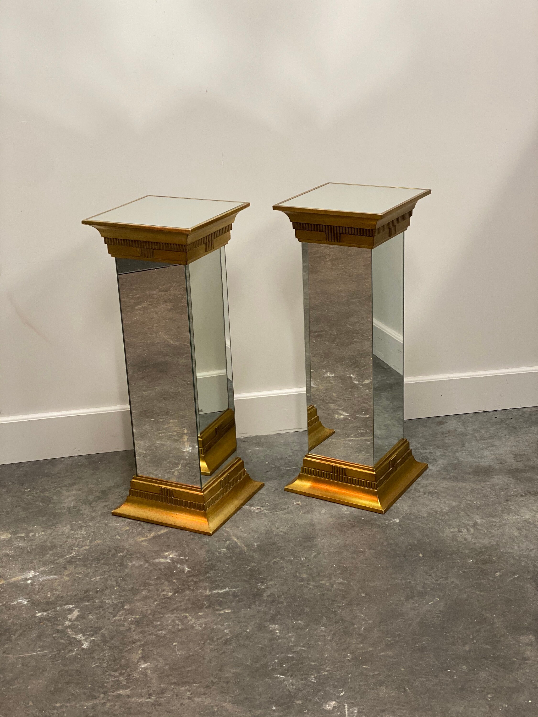 Rare Pair of Mirrored Plinths by Deknudt, 1980s - Etsy