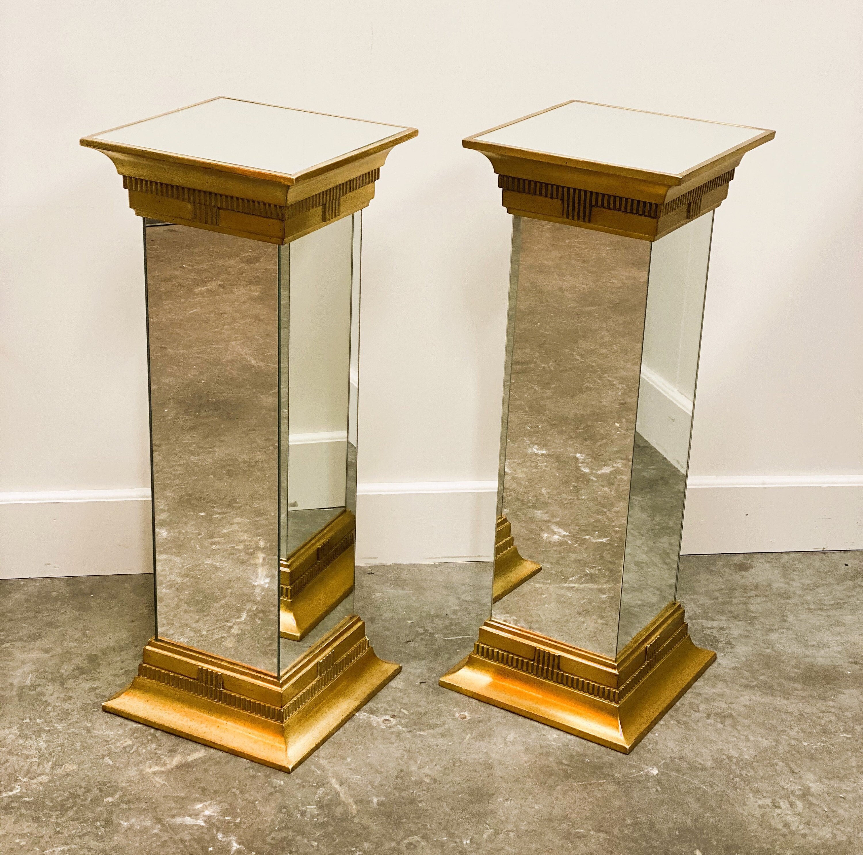 Rare Pair of Mirrored Plinths by Deknudt, 1980s - Etsy