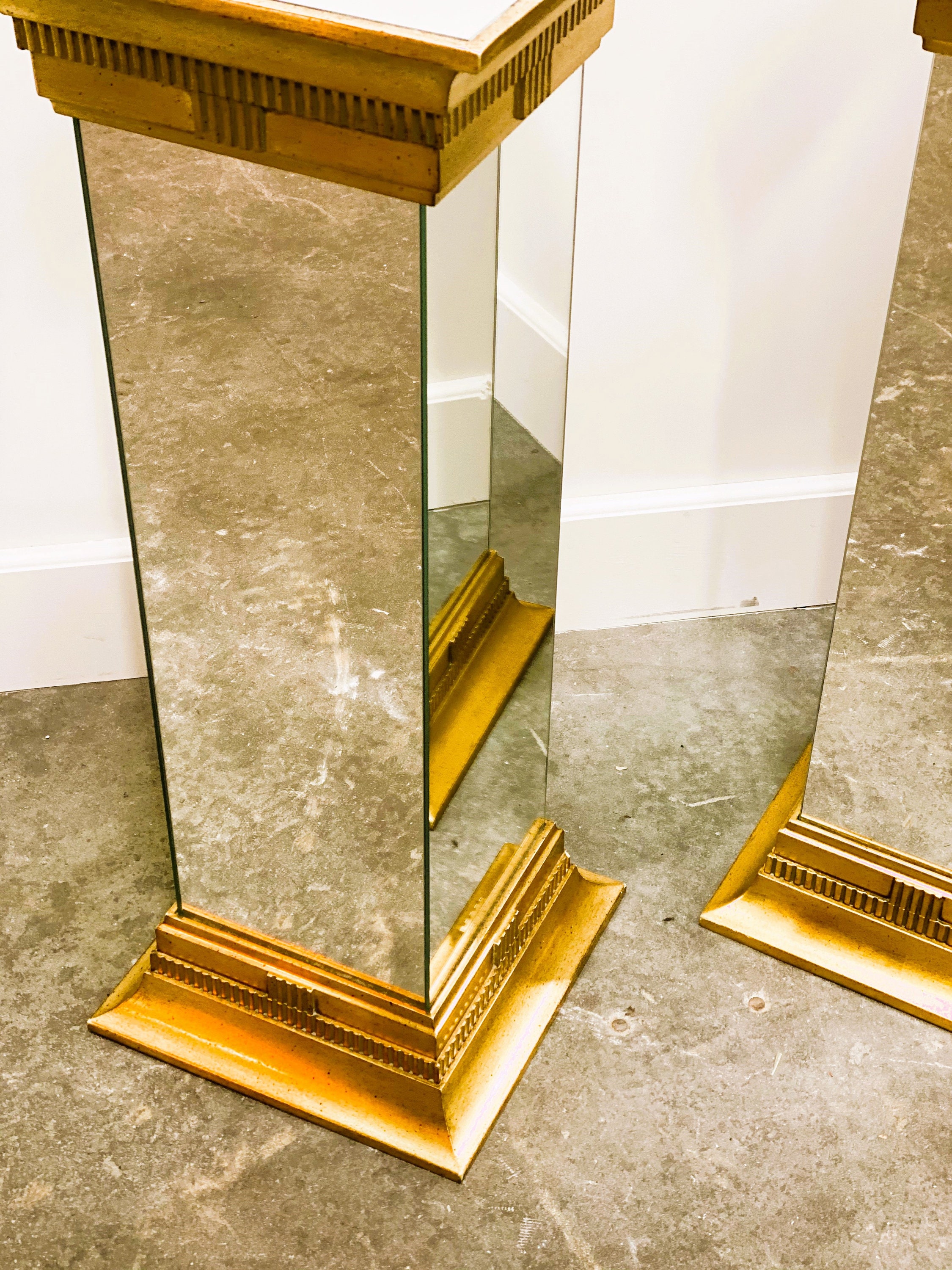 Rare Pair of Mirrored Plinths by Deknudt, 1980s - Etsy