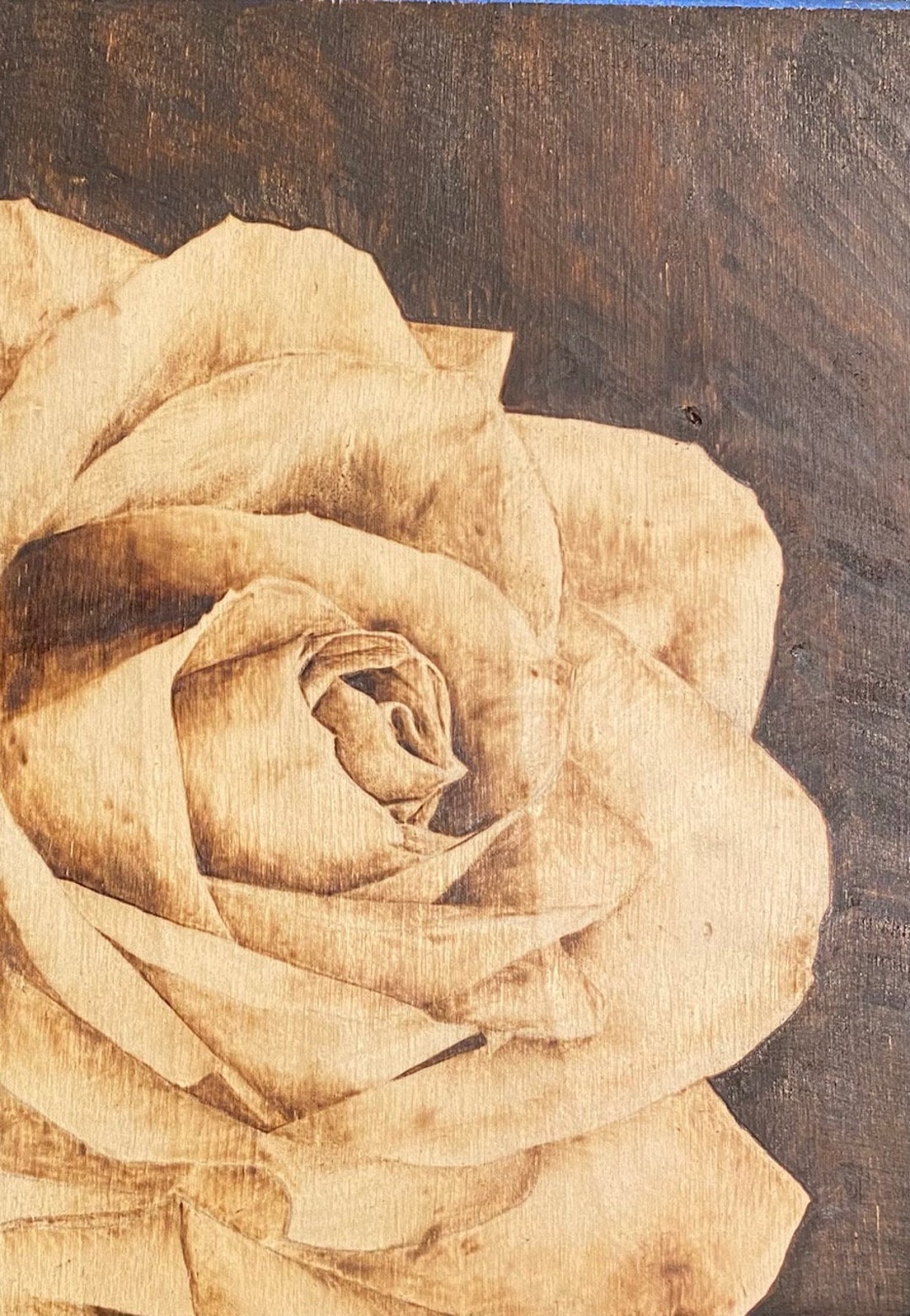 Hand Wood Burned Rose - Etsy