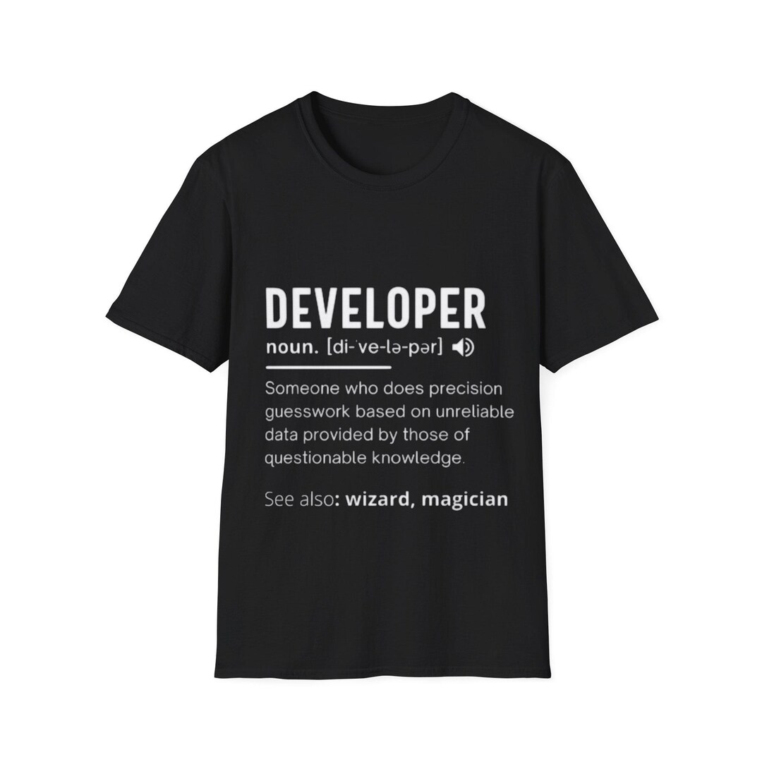 Geek Developer Definition T-shirt, Funny Gift for Programmers, Developer Humor Tee, Tech Shirt ...