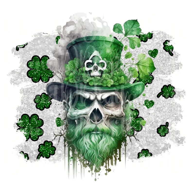 St Patricks Day PNG Shamrock Skull Digital Download - Etsy