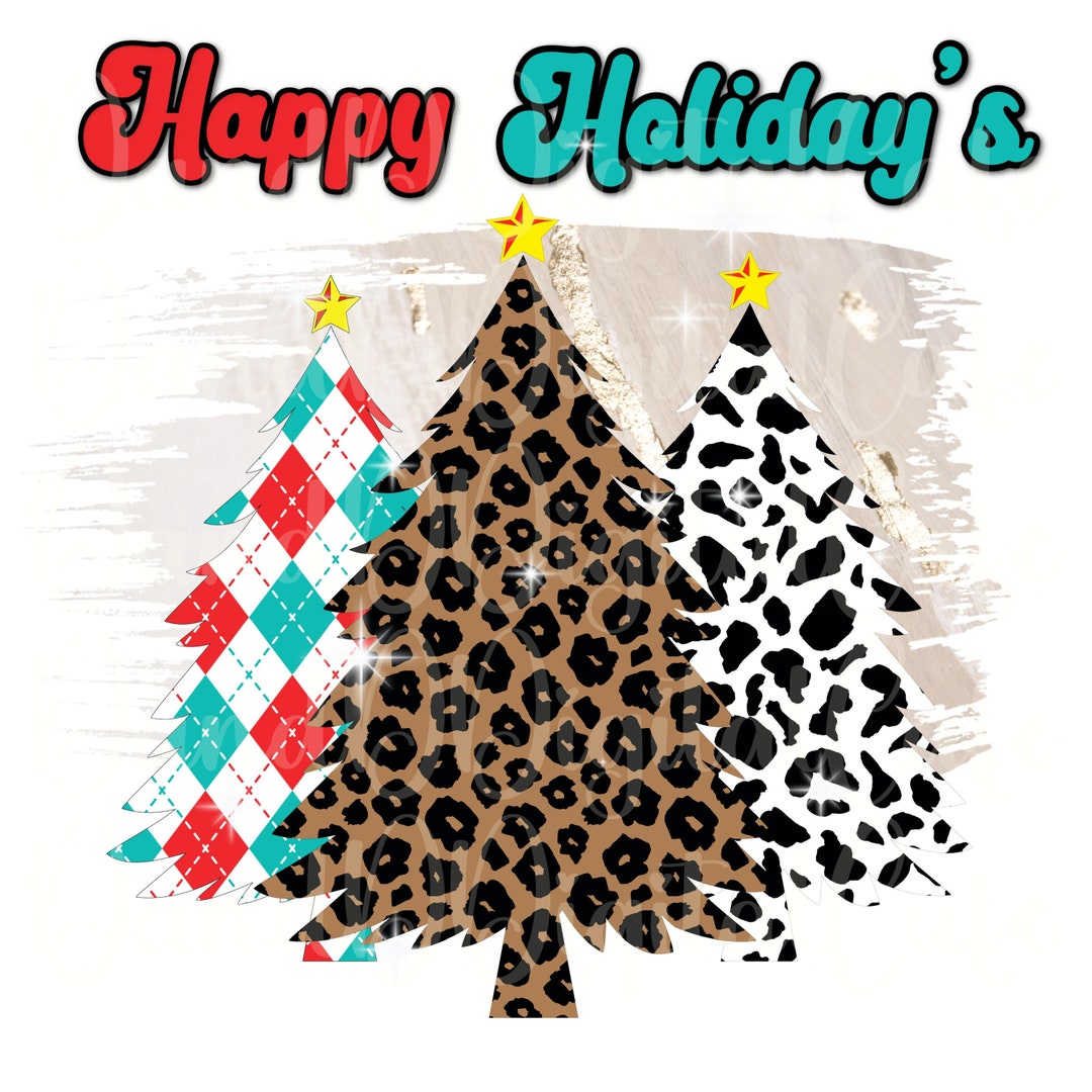Happy Holidays Trees Png Merry Christmas Trees PNG - Etsy