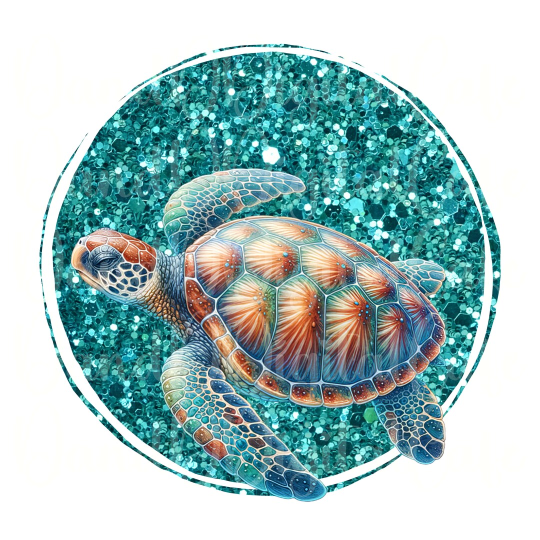 Sea Turtle Glitter Beach Png Sublimation Design,turtle Png,sea Animal ...