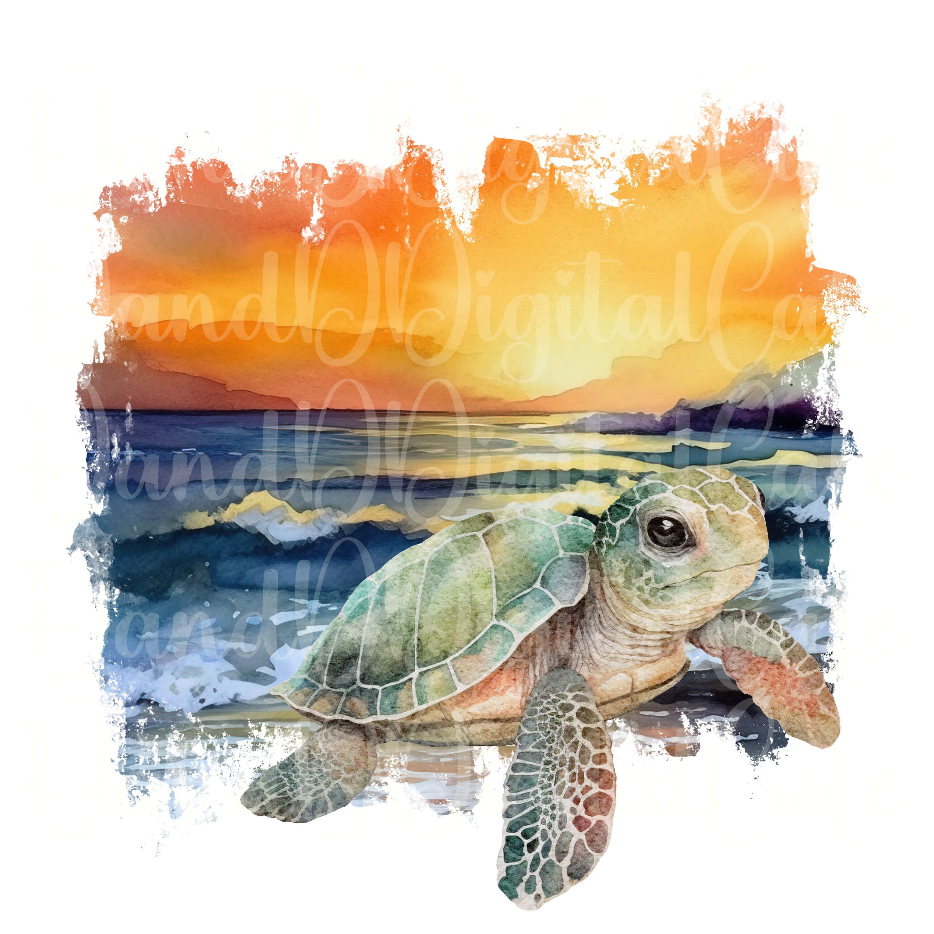 Beach Sunset Sea Turtle Background Png Clipart,tropical Landscape Png ...
