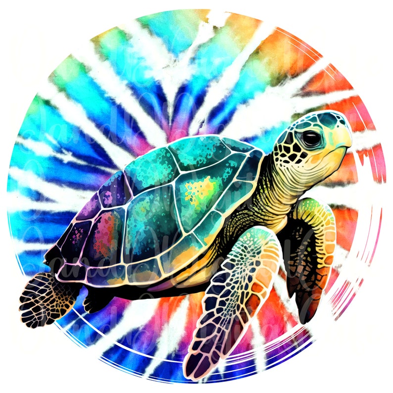 Sea Turtle Tie Dye Png, Clip Art Png, Ocean Lover, Turtle Png, Summer ...