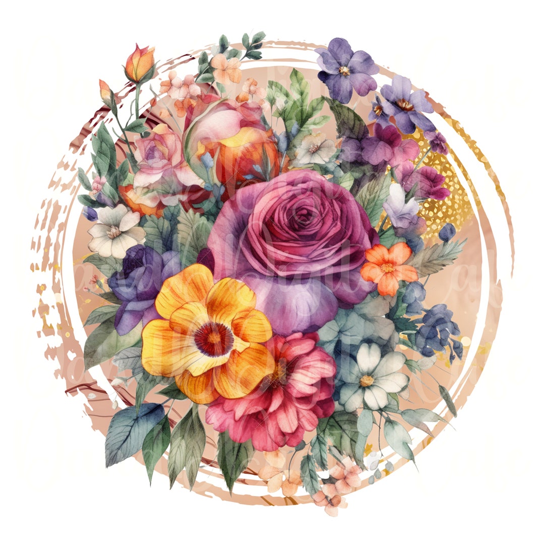 Watercolor Floral Bouquet Clipart, Floral Clipart, Wedding Clipart ...