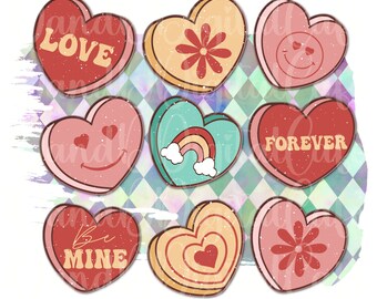 Groovy Valentine Clipart - Etsy