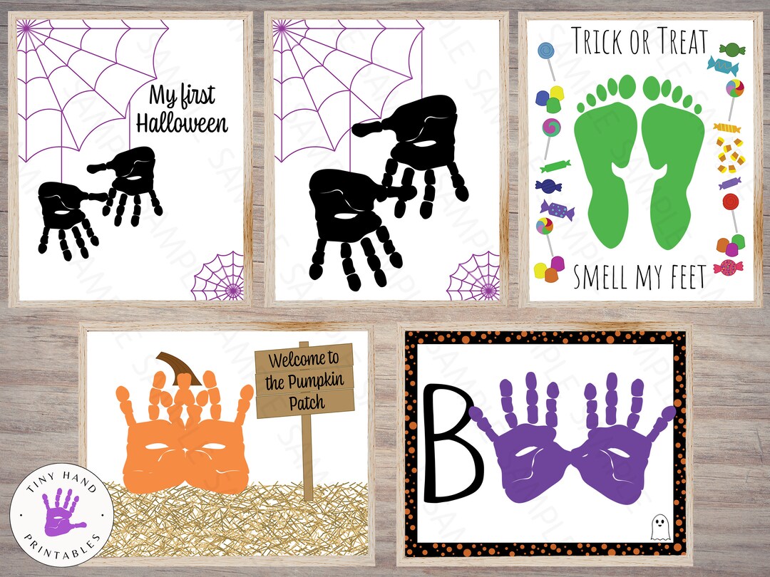 Halloween Handprint Keepsakes 5 Pack Instant Download Toddler or Baby ...