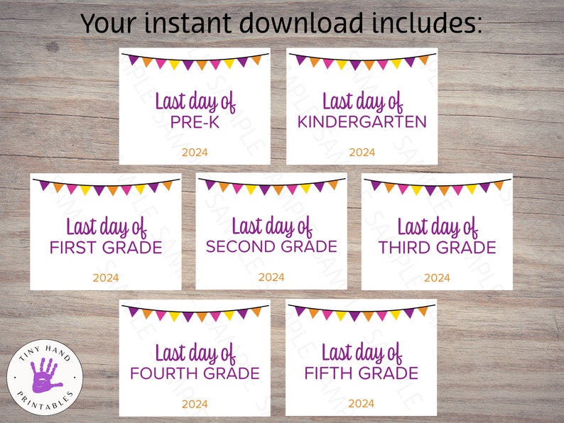 Last Day of School Sign Super Pack One Purchase, Pre-k Through Fifth ...