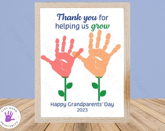 Flower Handprint Keepsake From Three Kids Instant Download - Etsy