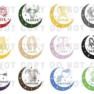 Zodiac Png Set Horoscope Png Astrology Png Sublimation Png Zodiac Signs ...