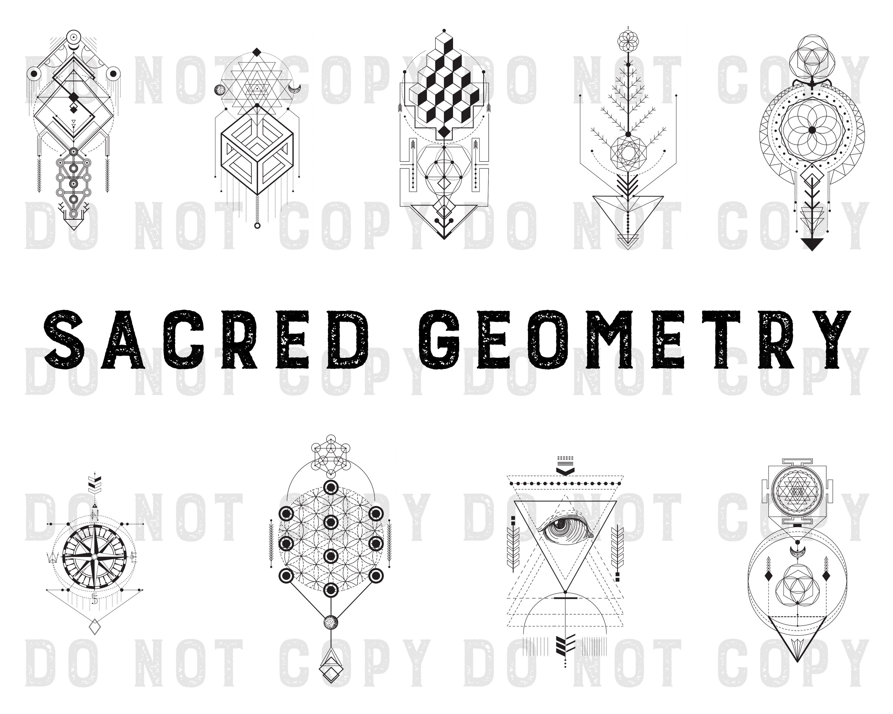 Sacred Geometry Png Set Pagan Geometric Symbol Png Bundle Magic Totem ...