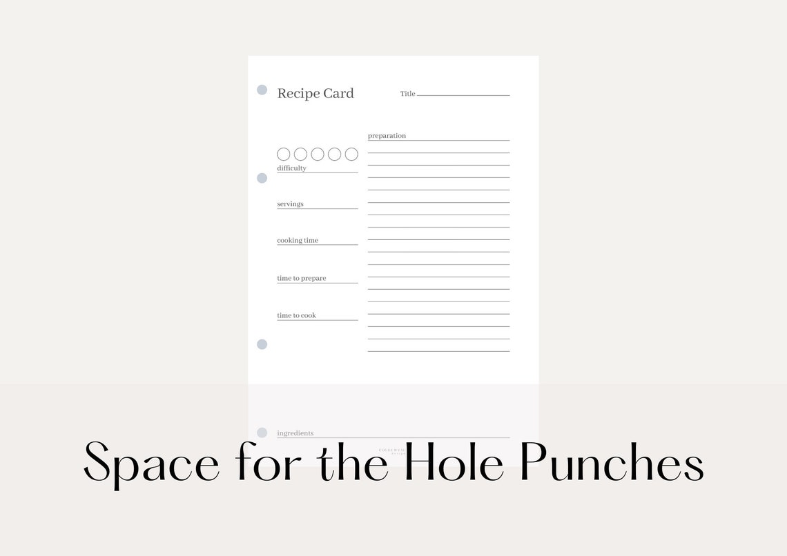 Recipe Card, Instant Download, Printable, PDF - Ricetta, Download ...