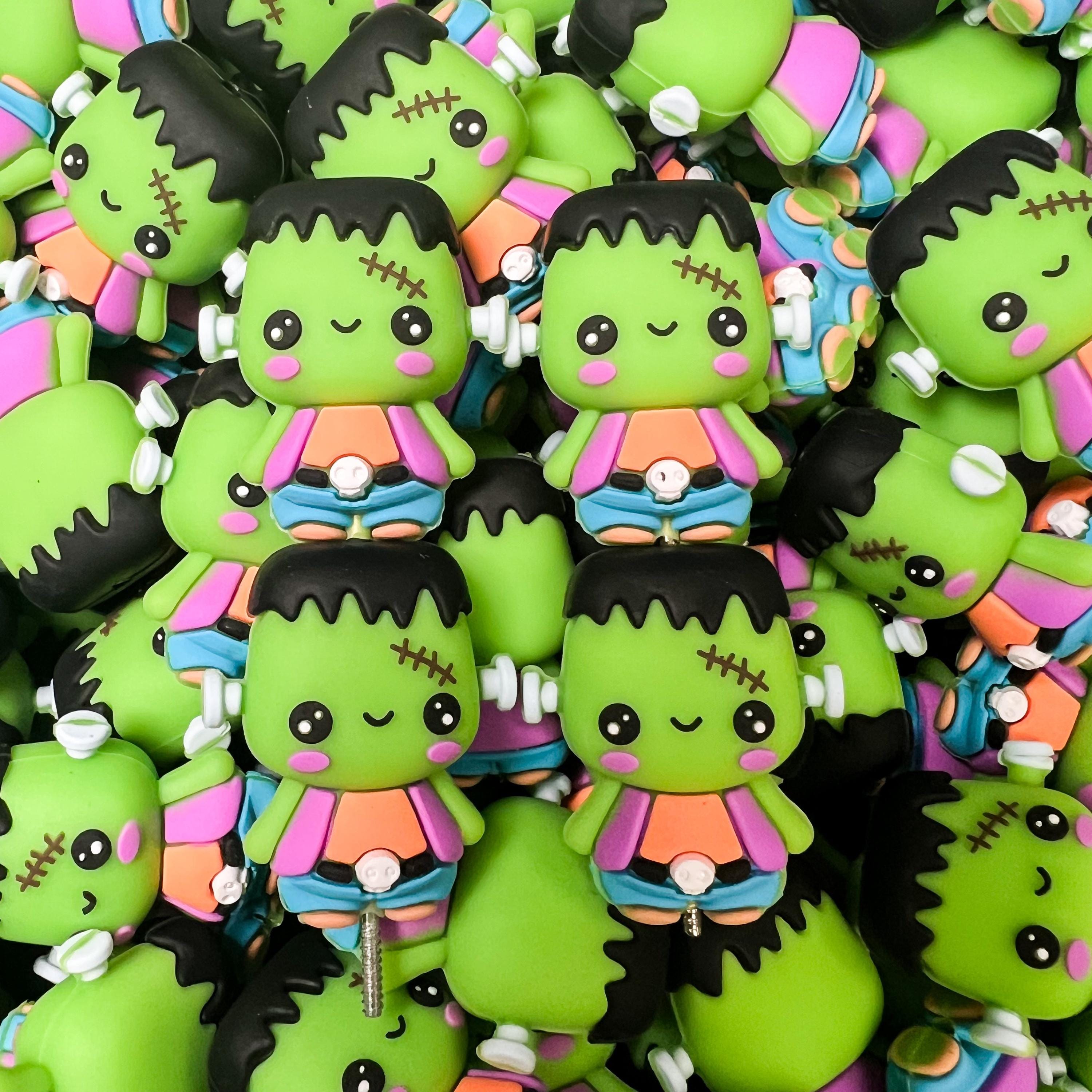 3D Frankenstein Halloween Silicone Focal Bead pack of 2 - Etsy