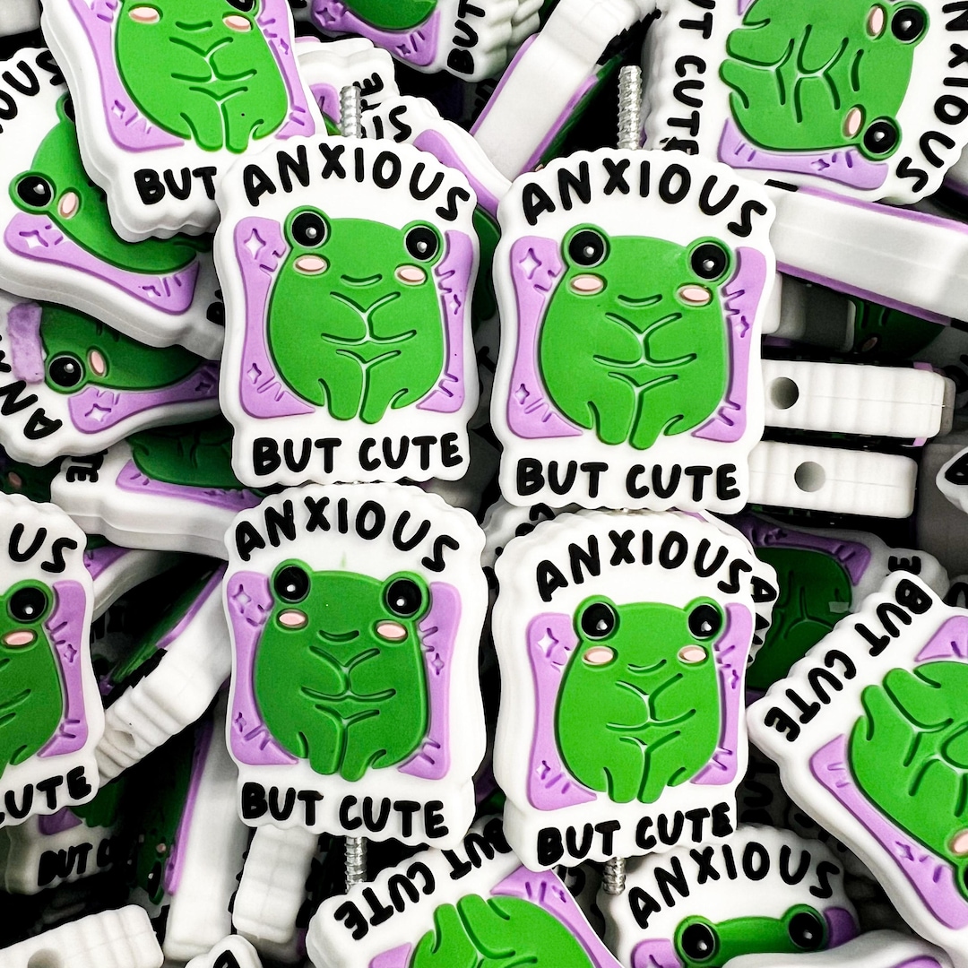Anxious but Cute Frog Silicone Focal Bead (pack of 2) - Etsy