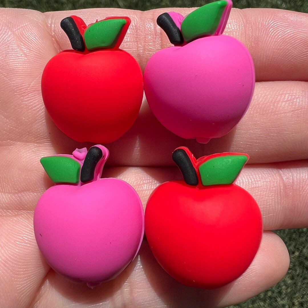 Apple Silicone Focal Bead pack of 2 - Etsy