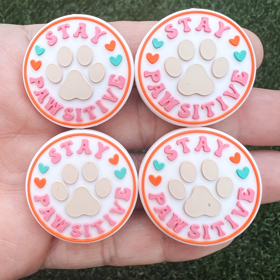 Stay Pawsitive Silicone Focal Beads (pack of 2) - Etsy