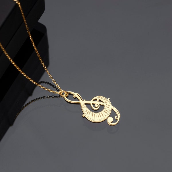 925 Silver Music Symbol Necklace - Etsy