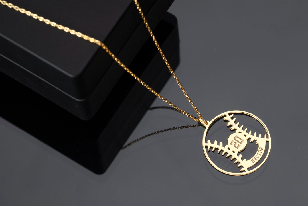 Personalized Baseball Necklace - Custom Baseball Name Necklace ...