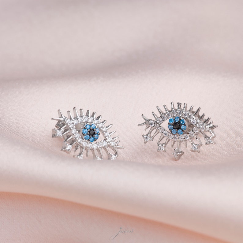 Dainty Evil Eye Ring: 925 Sterling Silver Adjustable Band - Etsy