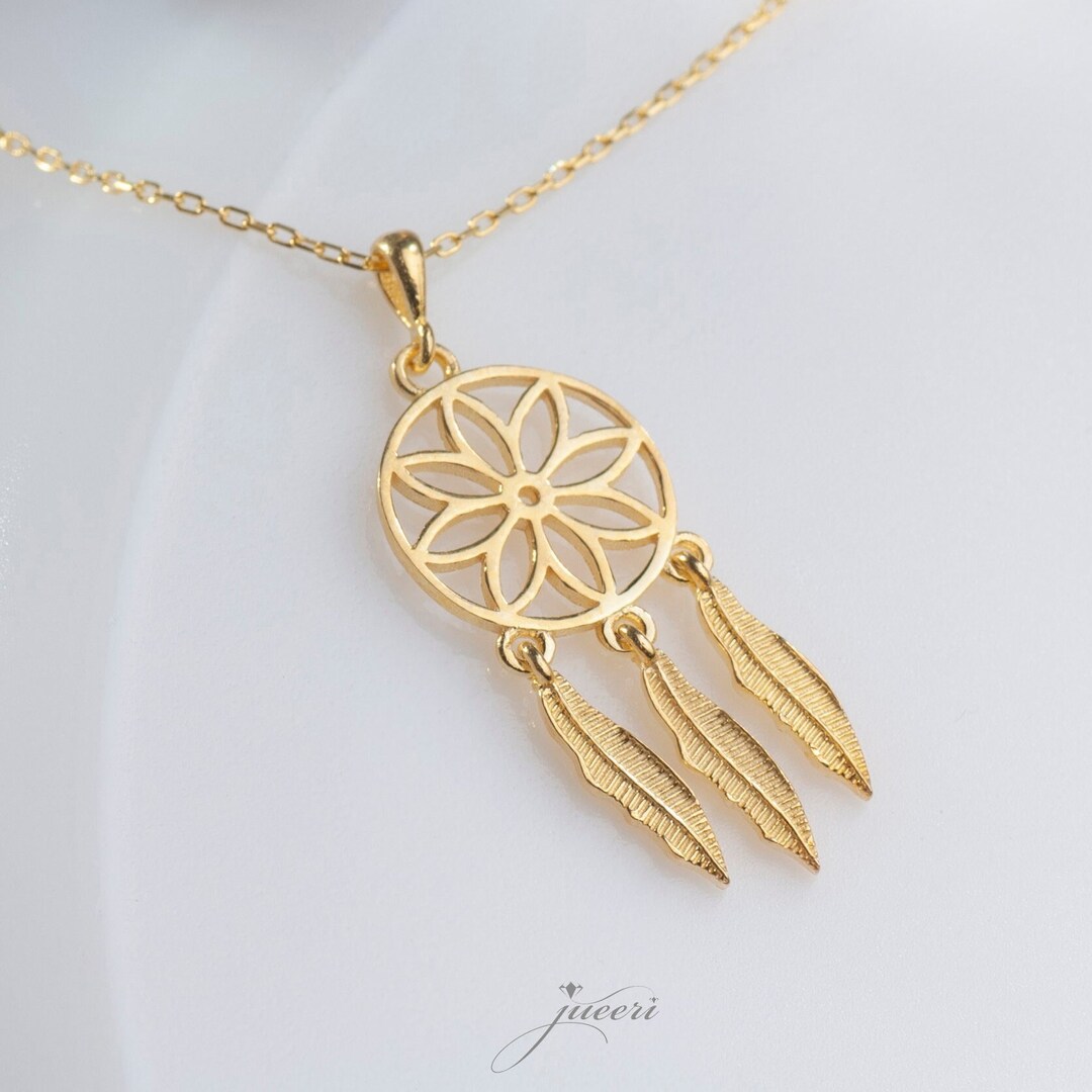 Minimalist Dreamcatcher Necklace Dream Catcher Pendant 925K - Etsy