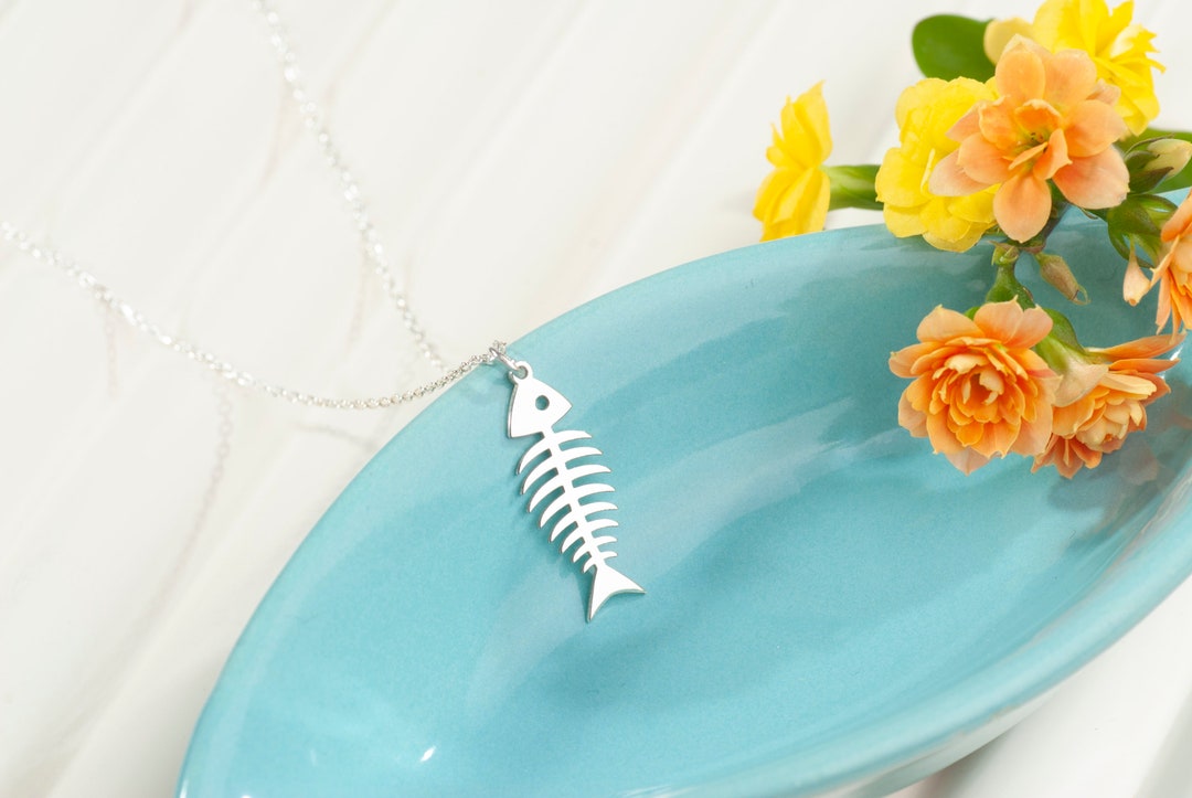 Dainty Fish Necklace for Women, Silver Fish Pendant for Her, Delicate ...