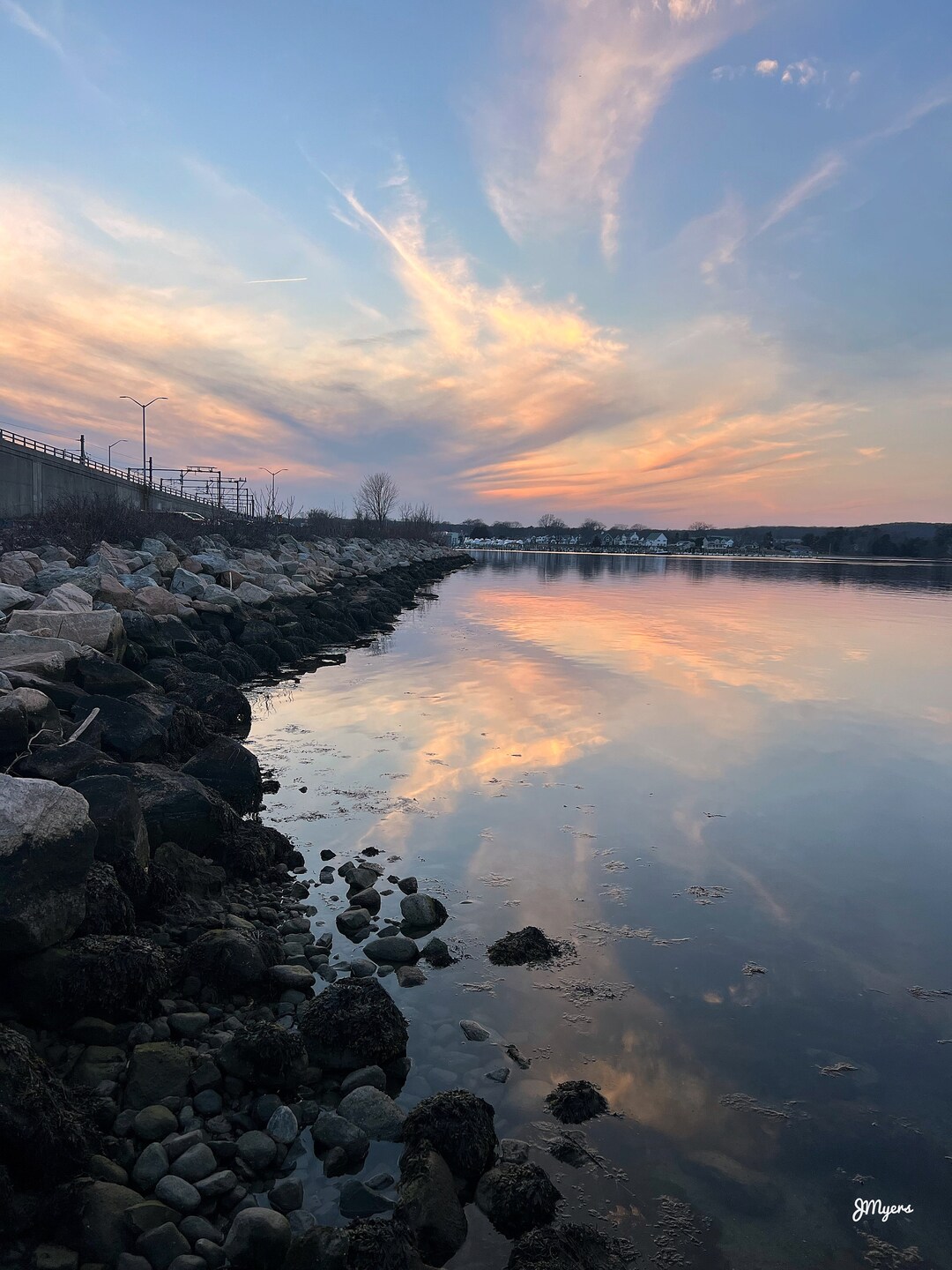 Digital Art Photo Long Island Sound Niantic Bay Sunset Reflections Sky ...