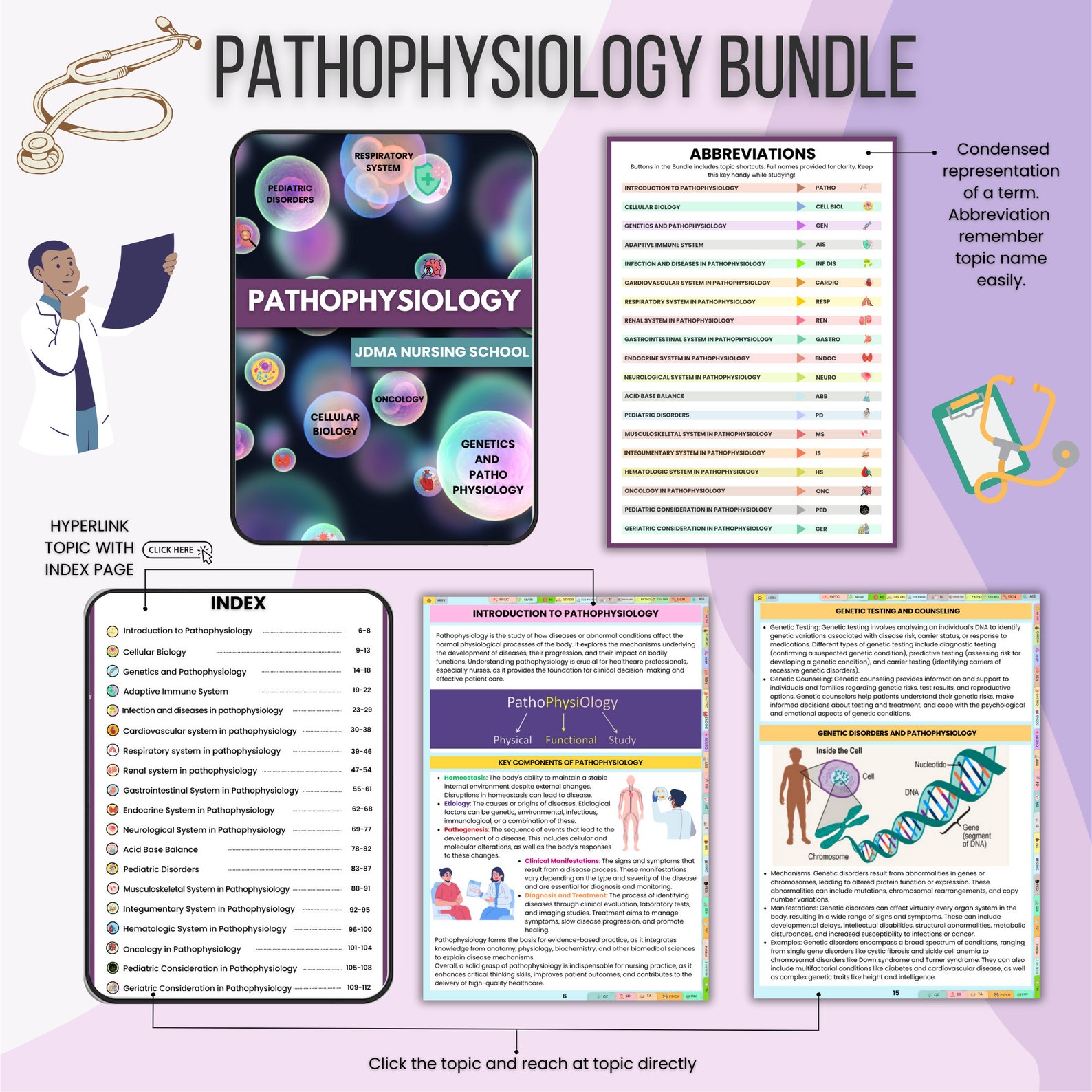 Pathophysiology Bundle With Flashcards, Quizzes, Stickers, Hyperlinked ...