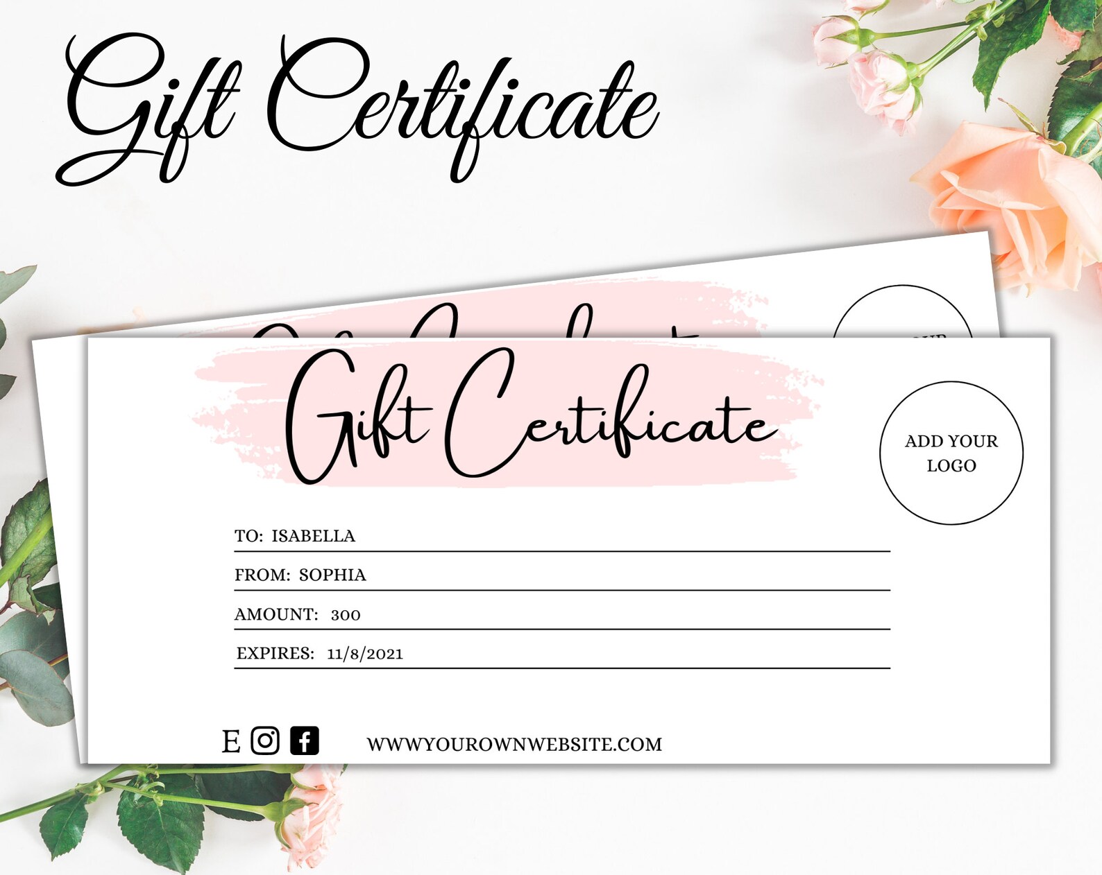 Gift Voucher Template | Editable Gift Coupon | Gift Certificate ...