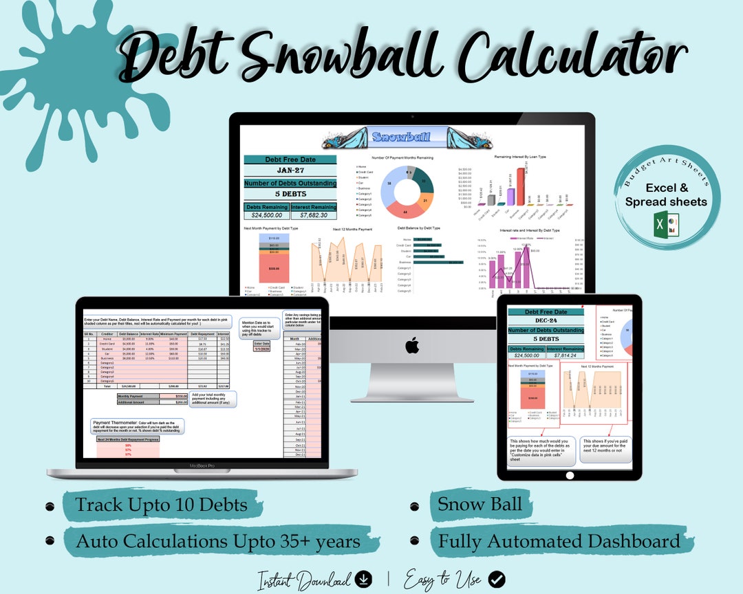Snowball | Debt Tracker | Snowball Calculator | Printable Debt ...