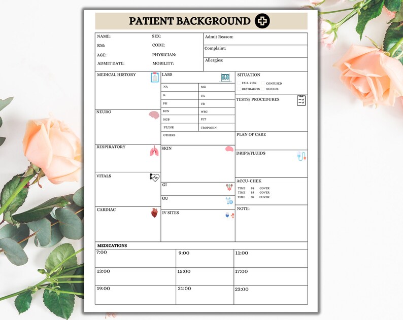 Nurse Sheet Report | Instant Download | Nurse Reporting | Printable ...