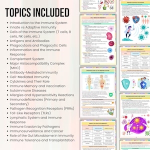 Immune System Notes Hyperlinked With Flashcards or Stickers | Nursing ...