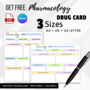 Pharmacology Bundle Hyperlinked 100+pages With Flashcards, Stickers ...