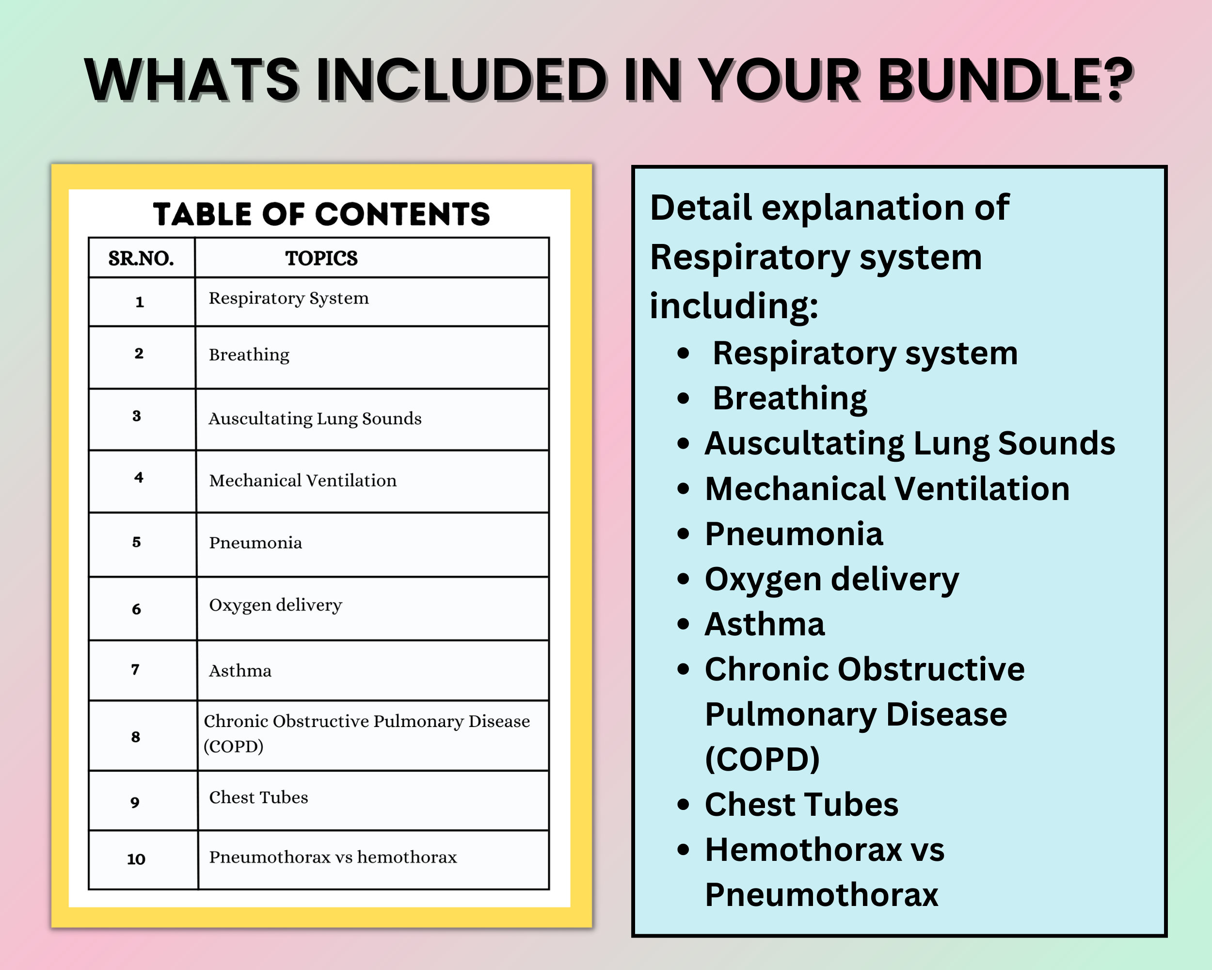 Respiratory System Bundle 51 Pages | Med Surg Nursing Study | Instant ...