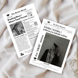 Graduation Newspaper Fully Editable Template, Graduation Newspaper ...