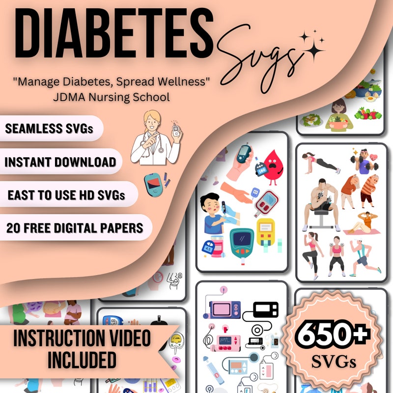 Diabetes Sticker Templates - Etsy UK