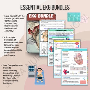 EKG Bundle Hyperlinked With Flashcards, Stickers, Quizz | Medical ...