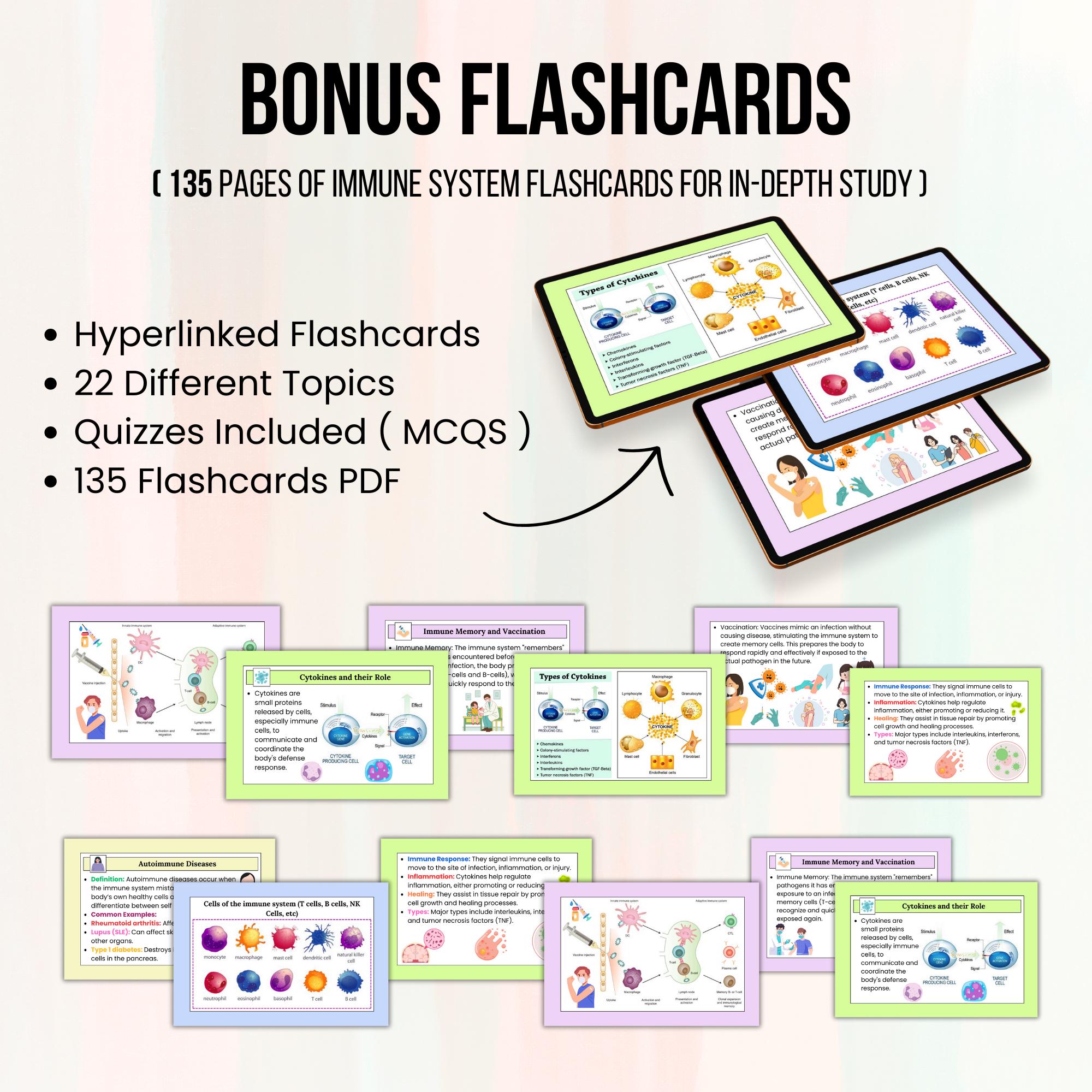 Immune System Notes Hyperlinked With Flashcards or Stickers | Nursing ...
