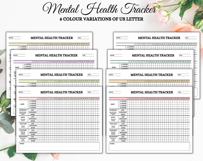 Mental Health Tracker Printable Tracker Tracker Template - Etsy