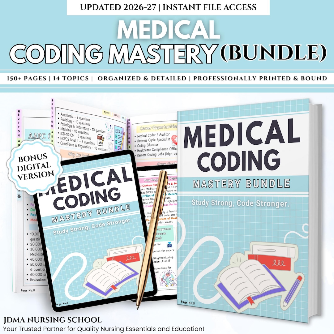 Medical Coding Study Guide Physical Book | ICD-10 CPT Coding Reference ...