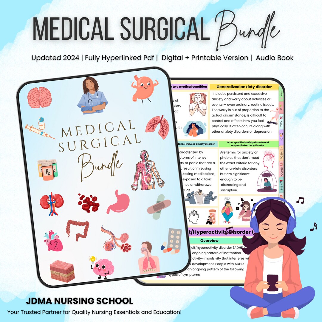 Medical Surgical Bundle Fully Hyperlinked With Audio Book Updated 24-25 ...